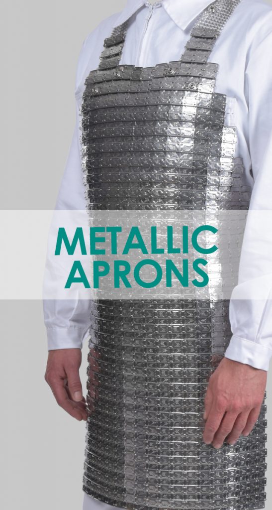 PPE Chainmail gloves, metallic aprons, work aprons and oversleeves